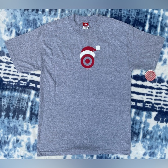 Target | Shirts | Nwt Vintage Santa Hat Target Logo Christmas Gray ...